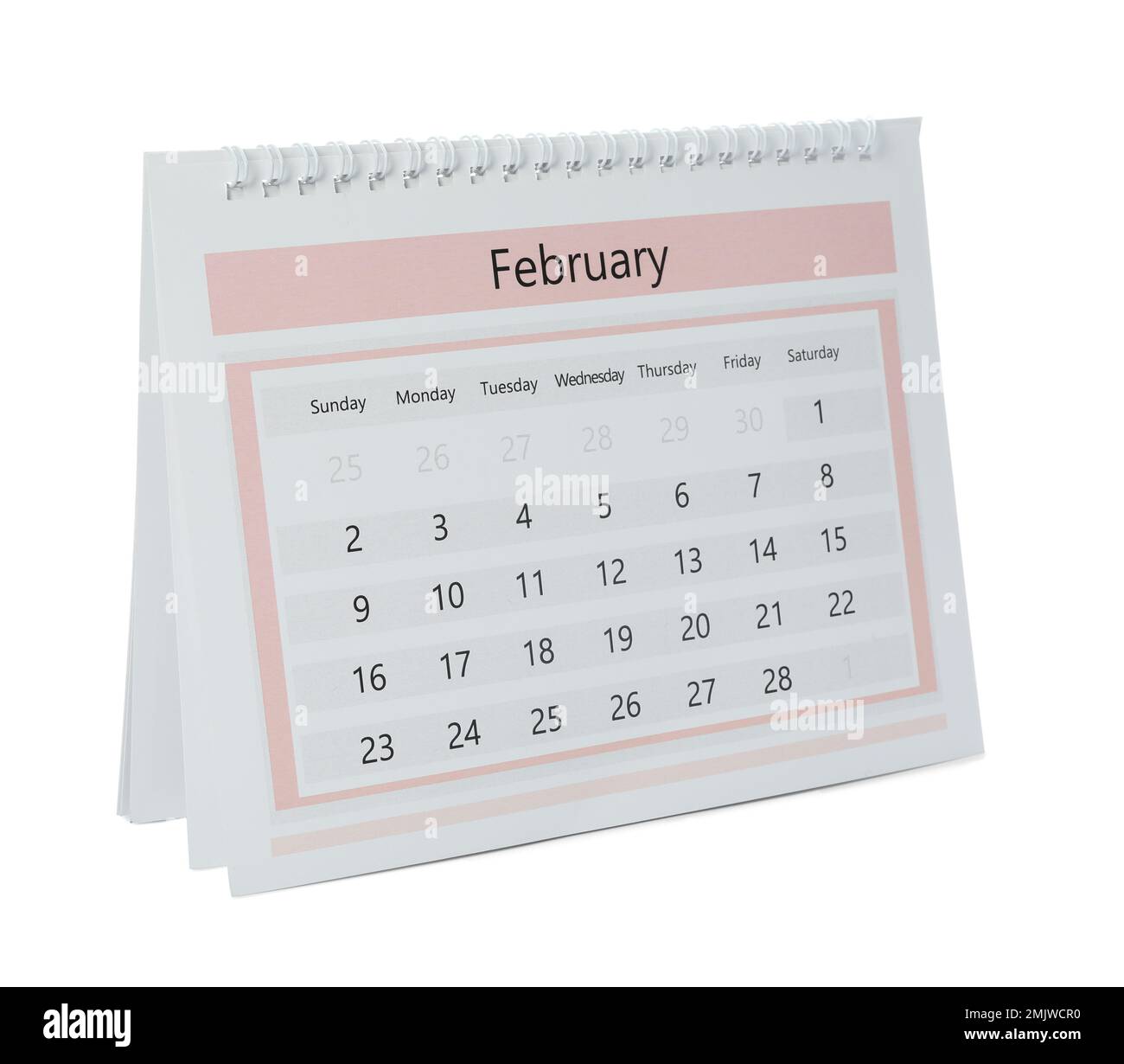 Paper calendar isolated on white. Planning concept Stock Photo - Alamy