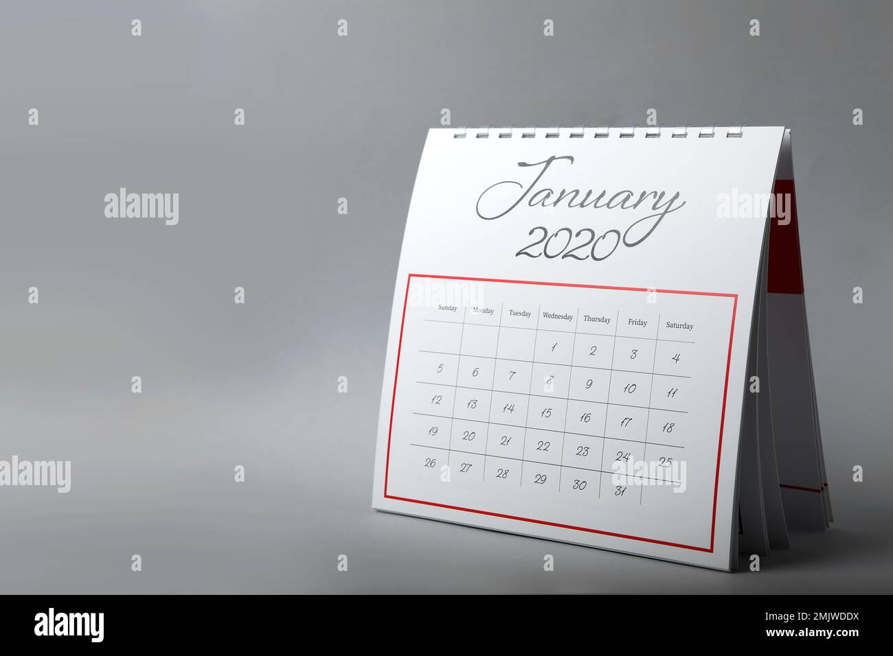 Paper calendar on grey background, space for text. Planning concept ...