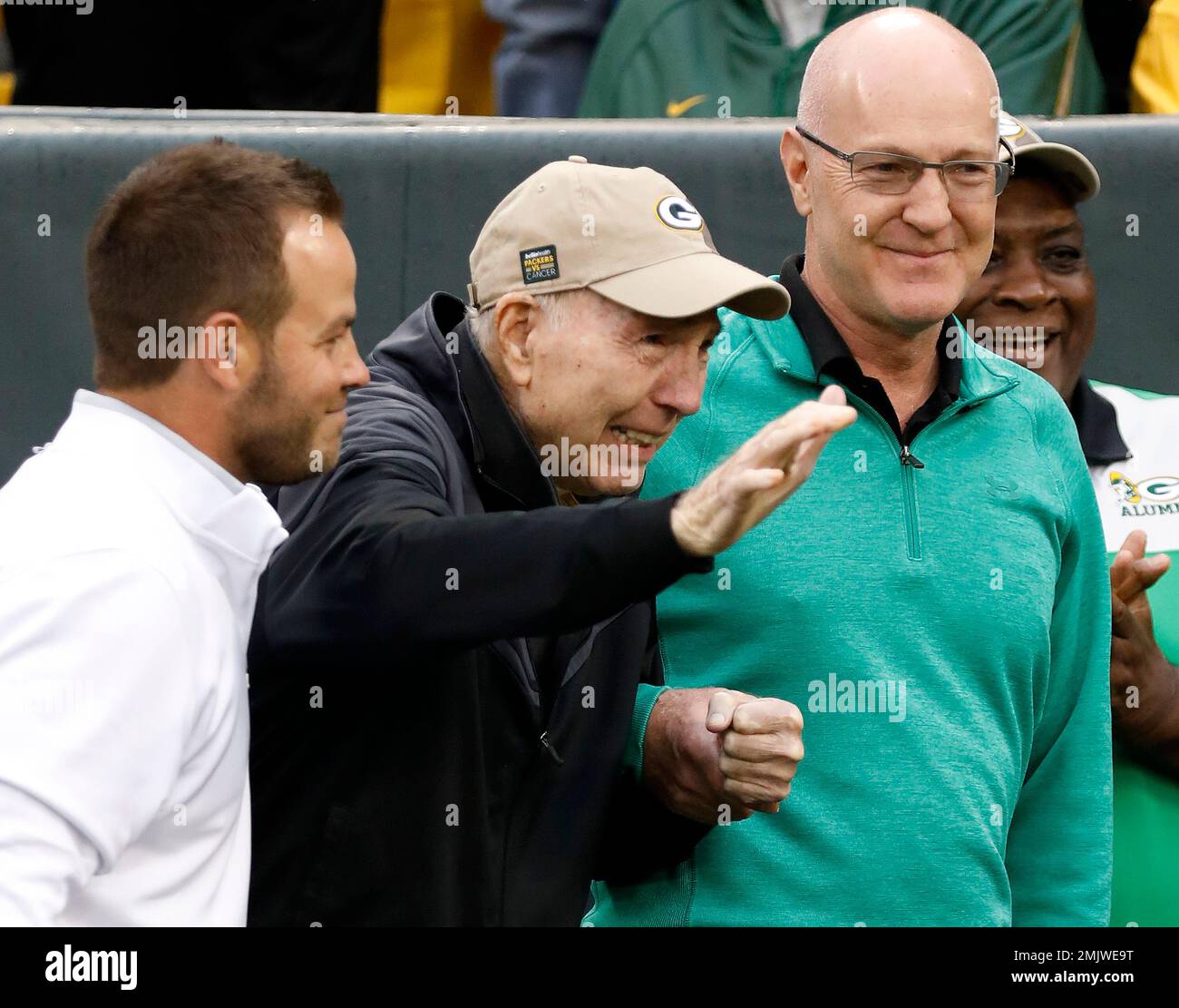 FILE - In this Oct. 22, 2017, file photo, former Green Bay Packers Hall of Fame quarterback Bart ...