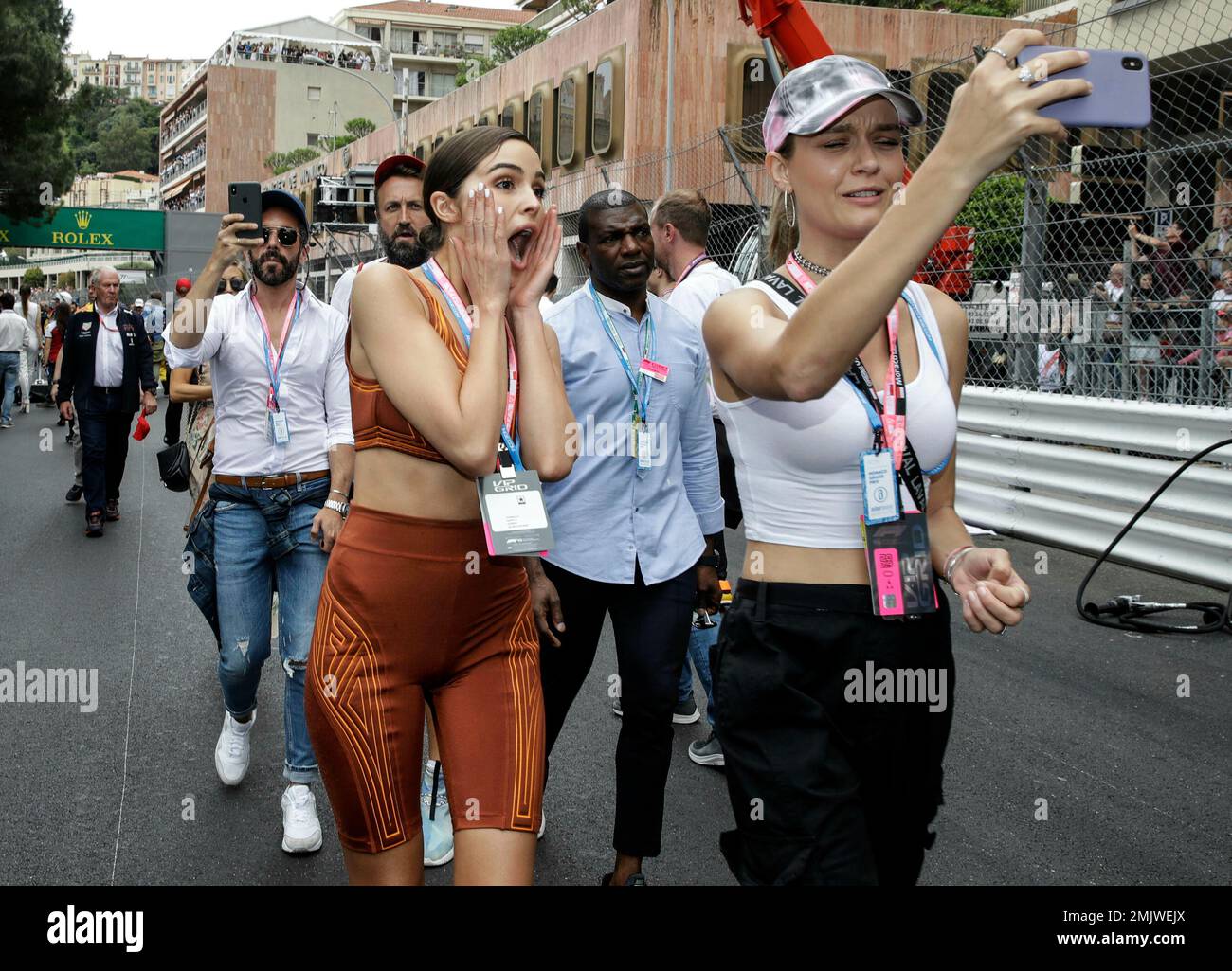Models walk on the track prior the Monaco Formula One Grand Prix race ...