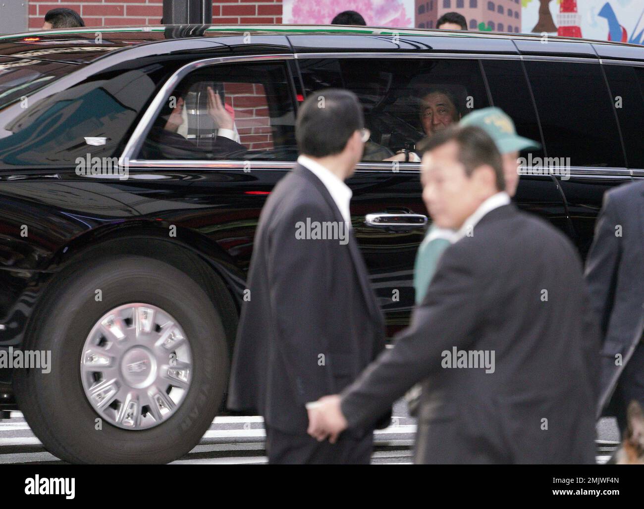 CORRECTS DATE - Motorcade of U.S. President Donald Trump and first lady ...