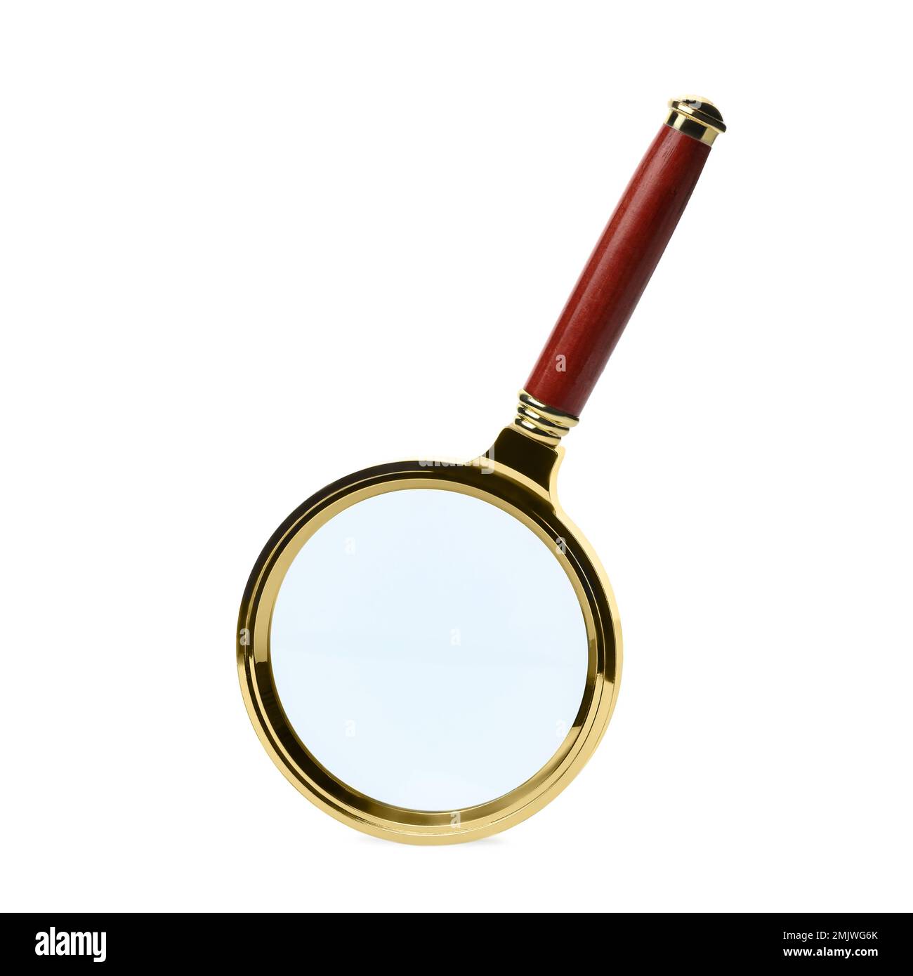 Stylish classic magnifying glass isolated on white Stock Photo - Alamy