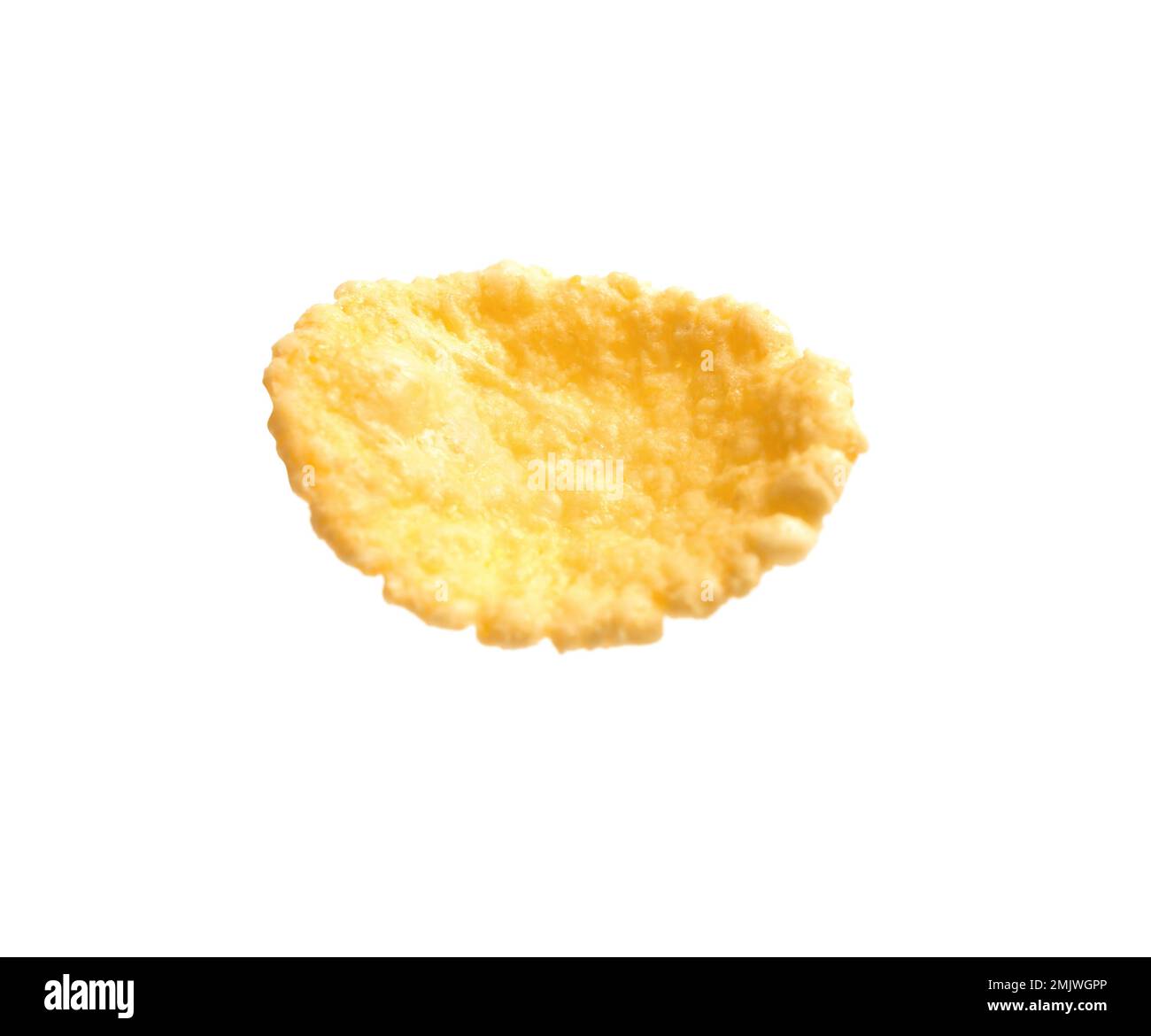 Tasty crispy corn flake isolated on white Stock Photo - Alamy