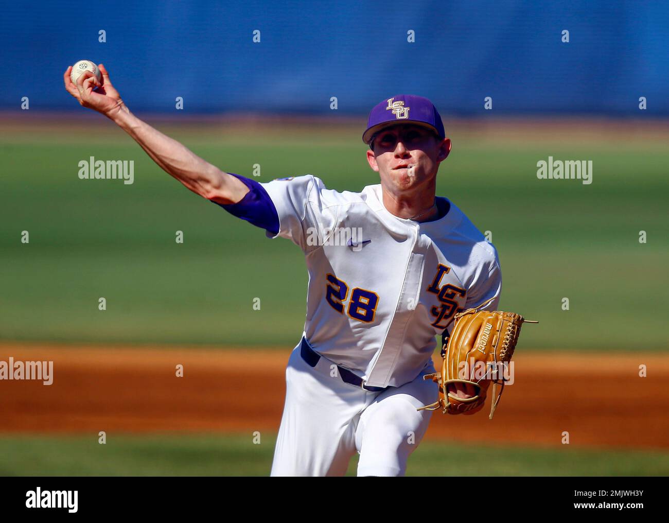 LSU pitcher Devin Fontenot throws a pitch against Vanderbilt during the ...