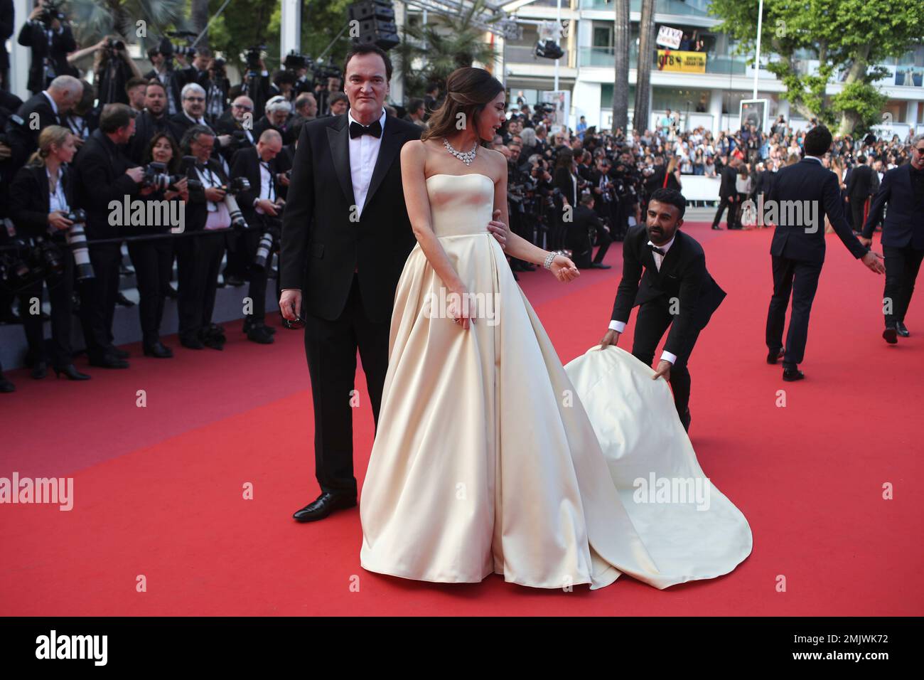 Director Quentin Tarantino, left, and his wife Daniela Pick pose for ...