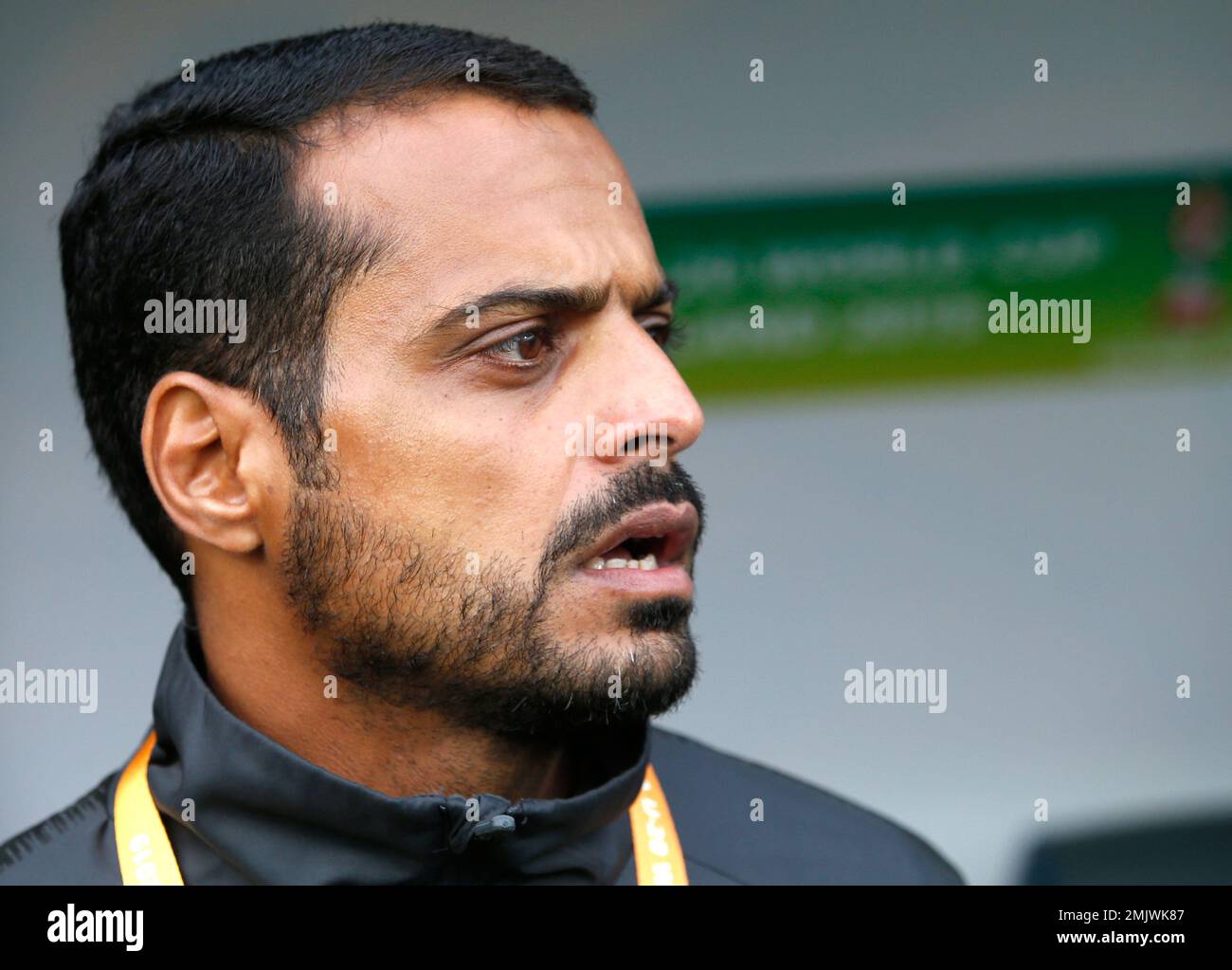 Saudi Arabia coach Khalid Atawi watches his players prior to the Group ...
