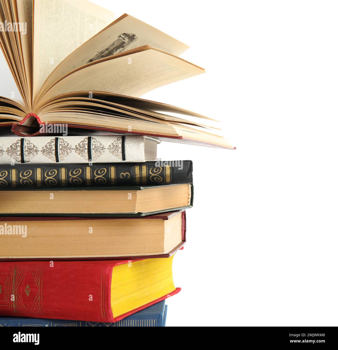 Collection of different books isolated on white Stock Photo - Alamy