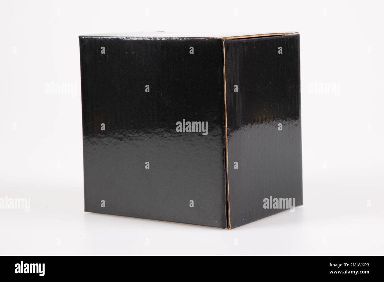 closed black box mockup isolated on white background Stock Photo - Alamy
