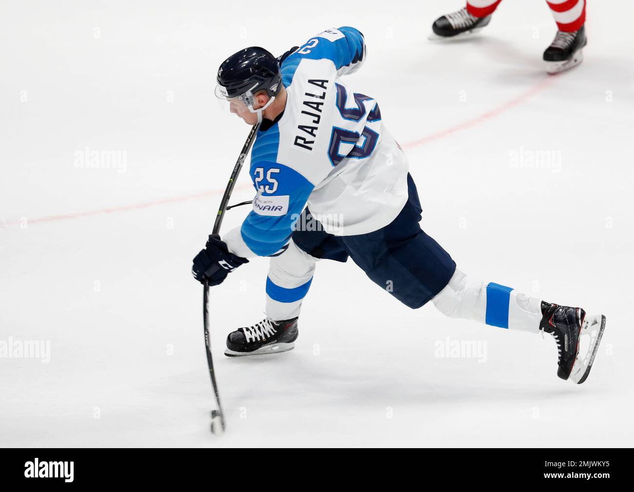 Finland's Toni Rajala takes a shot during the Ice Hockey World ...