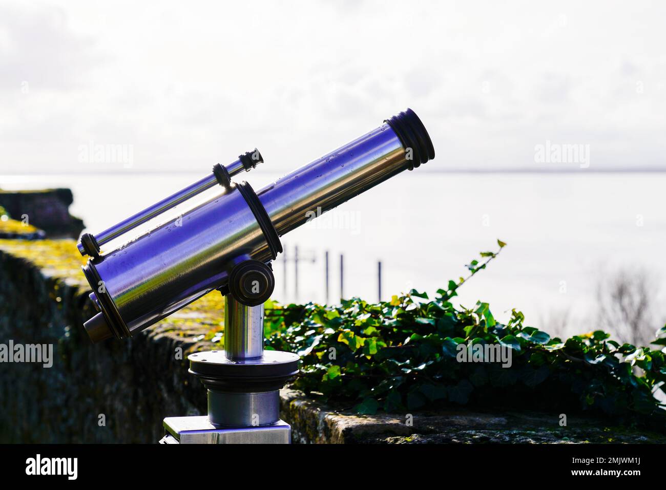 tourist telescope coin operated binoculars for tourism people Stock ...