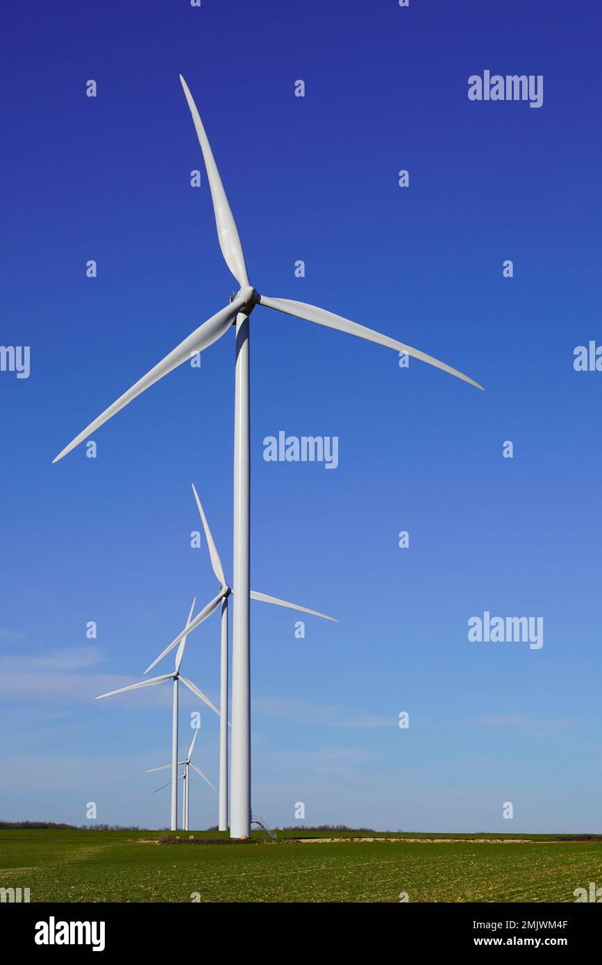 wind turbine farm landscape summer with summer blue sky Stock Photo - Alamy