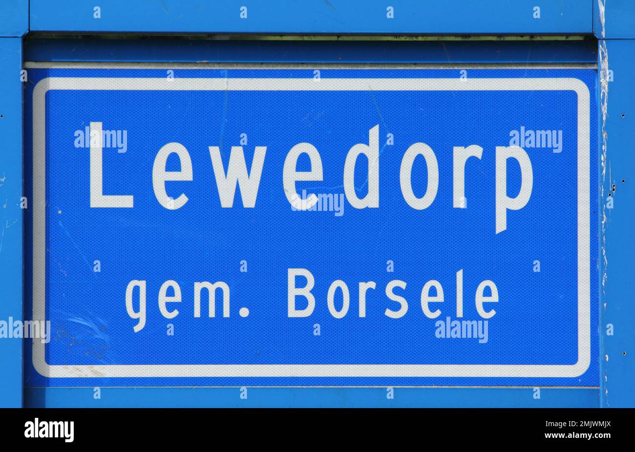 The town sign of the city of Lewedorp, Netherlands Stock Photo - Alamy