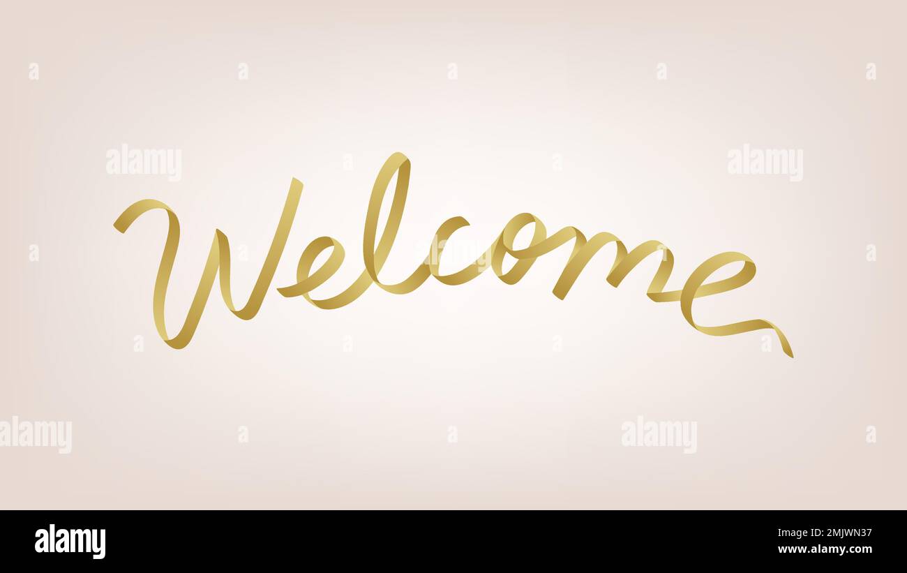 Festive golden welcome typography vector Stock Vector Image & Art - Alamy