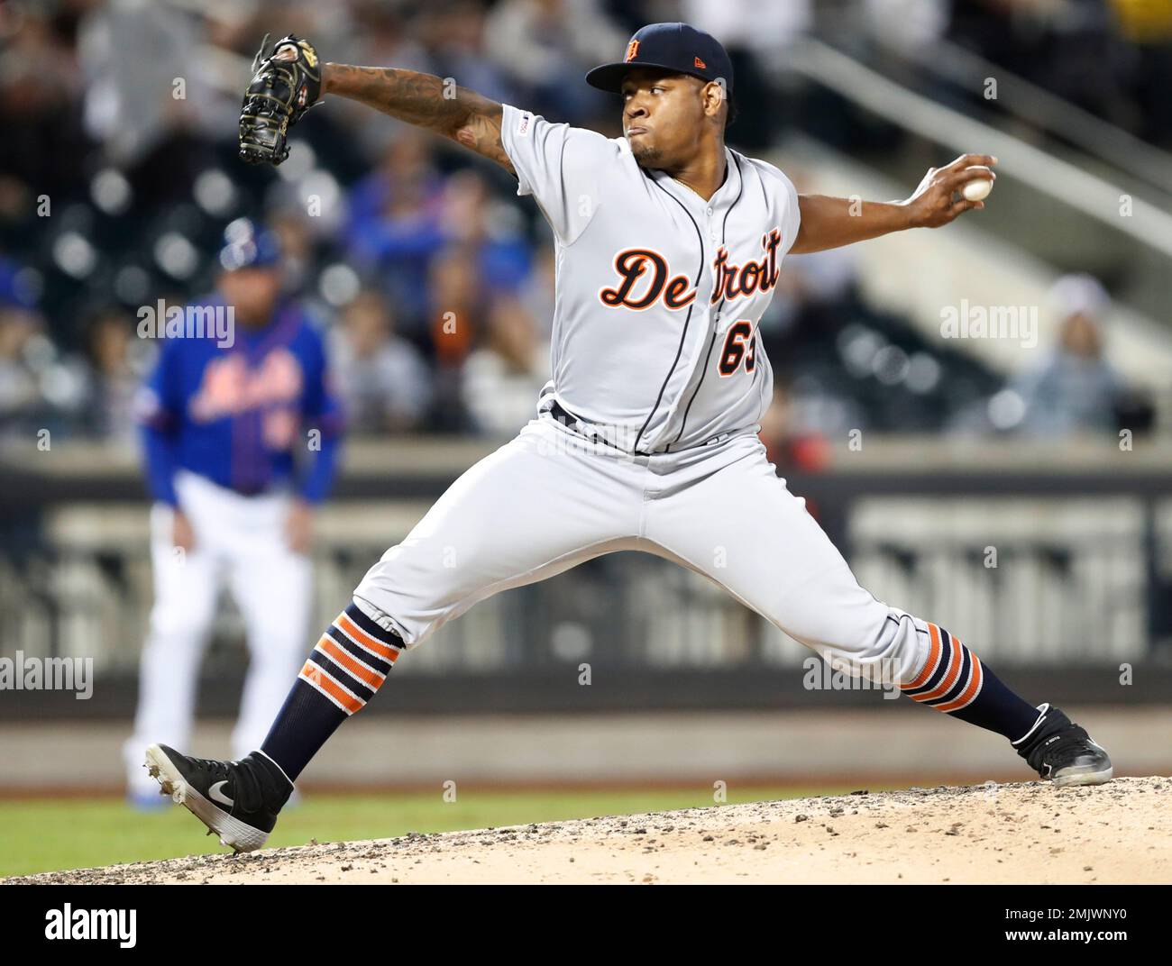 Detroit Tigers starting pitcher Gregory Soto winds up during the fourth ...