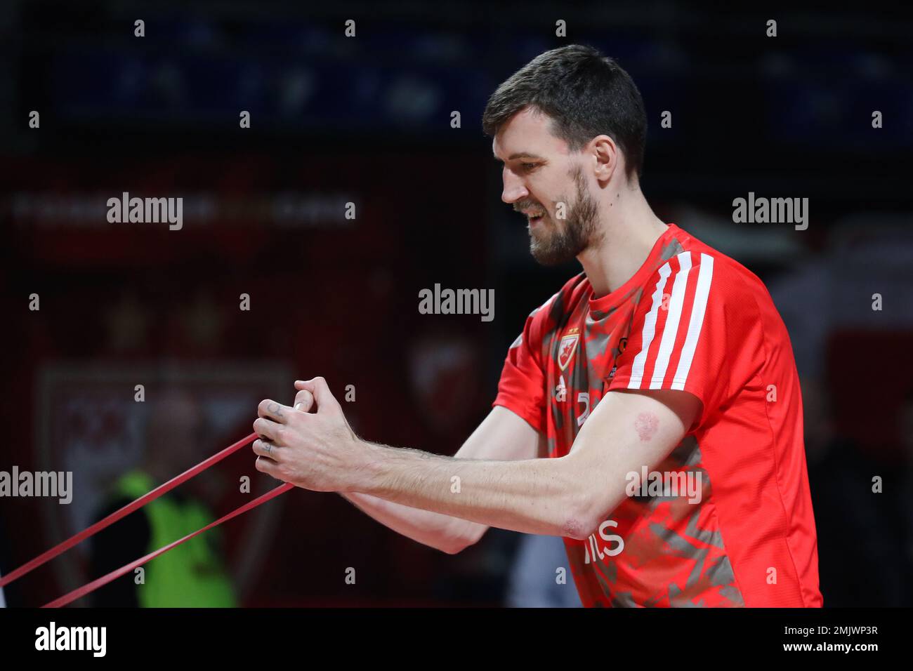 Belgrade, Serbia, 27 January 2023. Ognjen Kuzmic of Crvena Zvezda mts ...