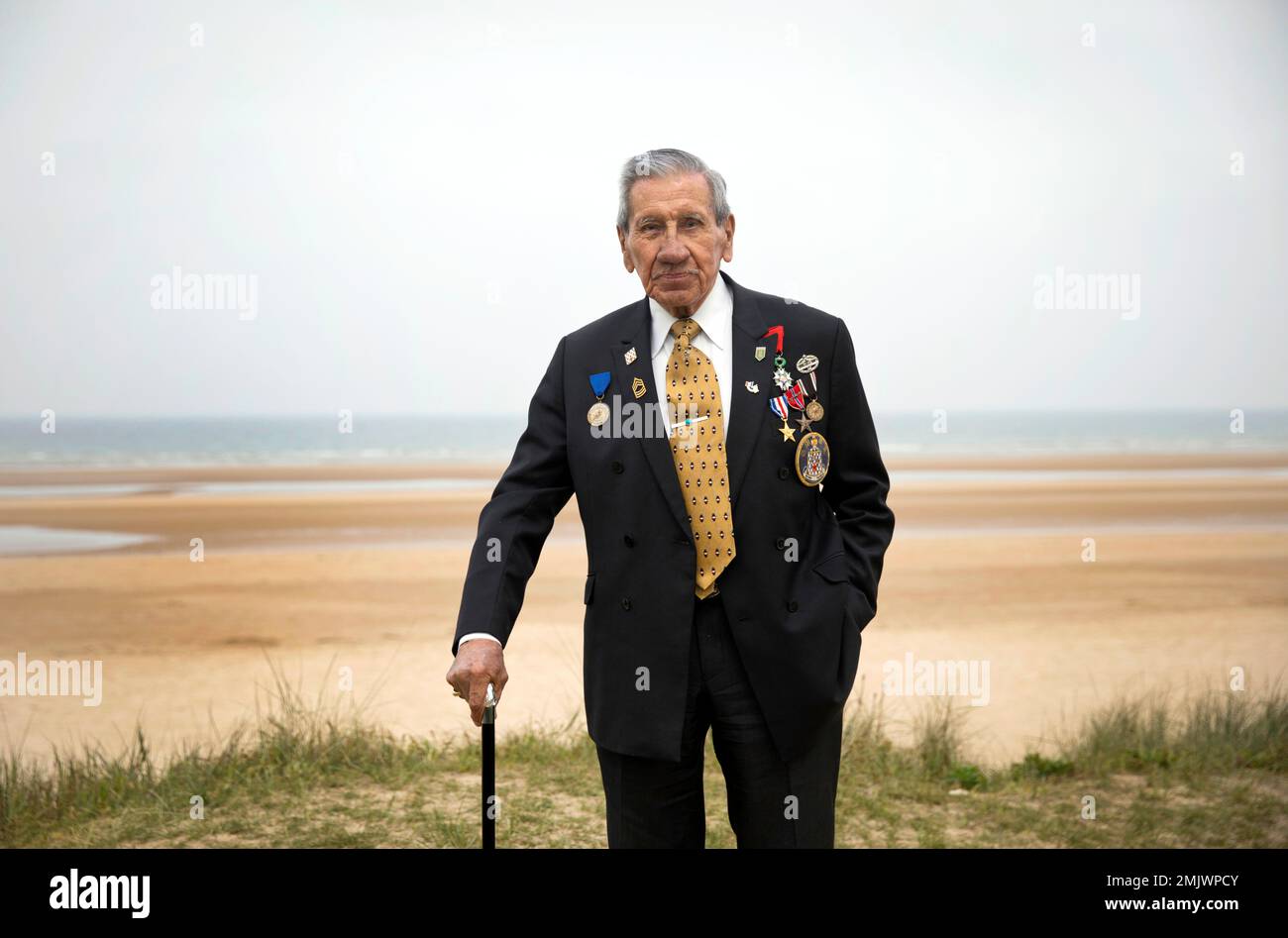 World War II and D-Day veteran Charles Norman Shay, from Maine, poses ...