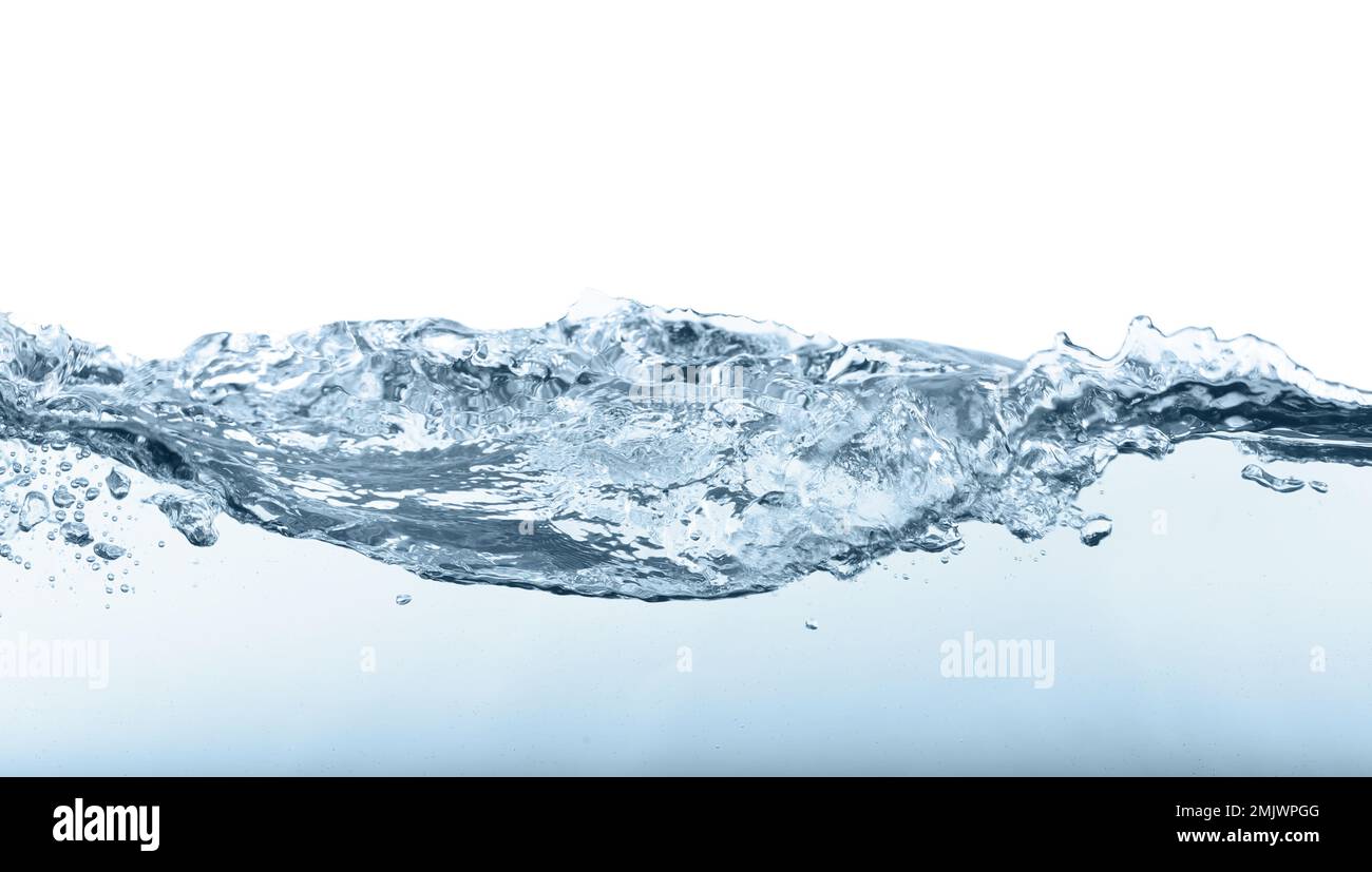 Beautiful clear water splash isolated on white Stock Photo - Alamy