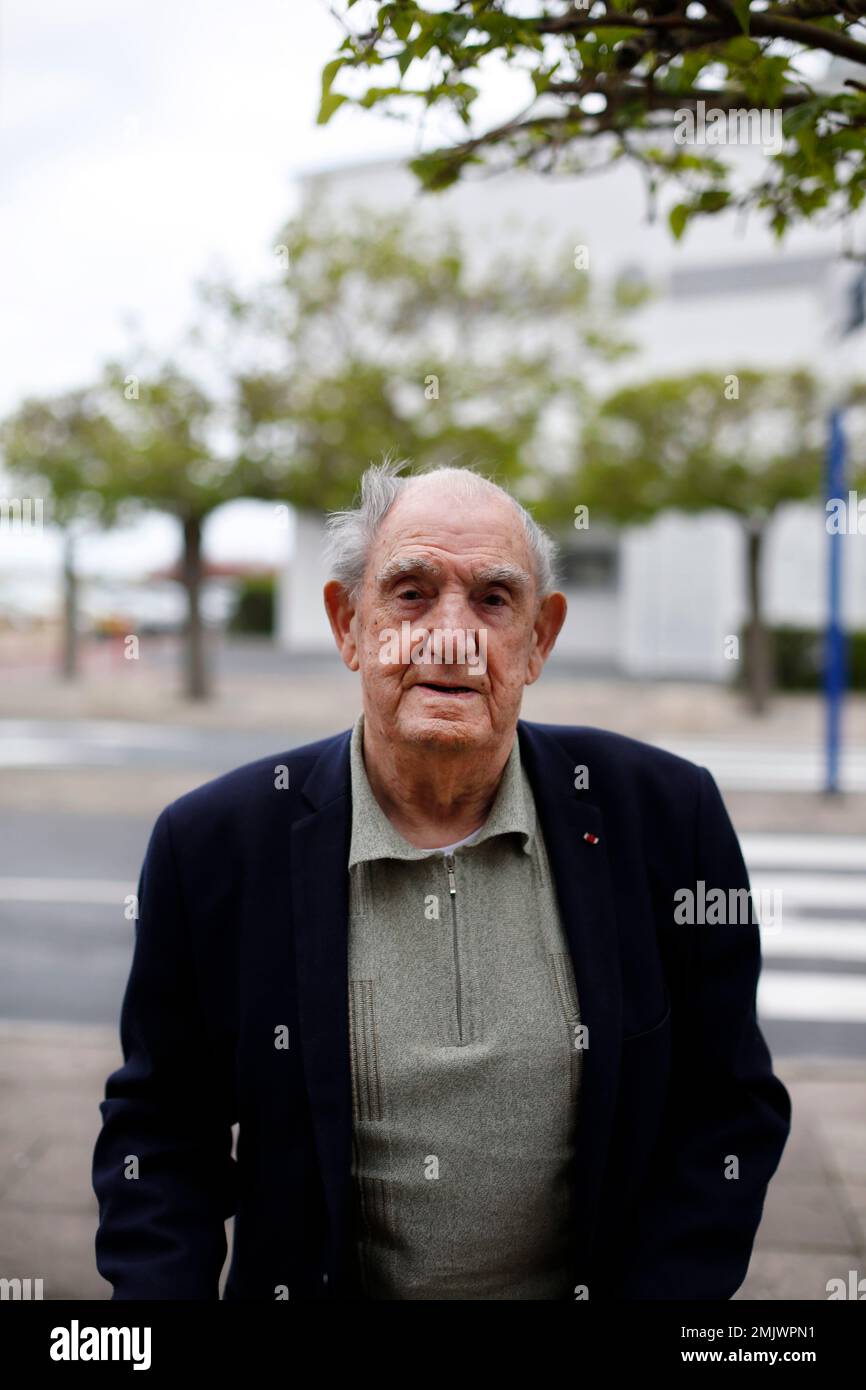 In this photo made Thursday, May 9, 2019, French WWII veteran Leon ...