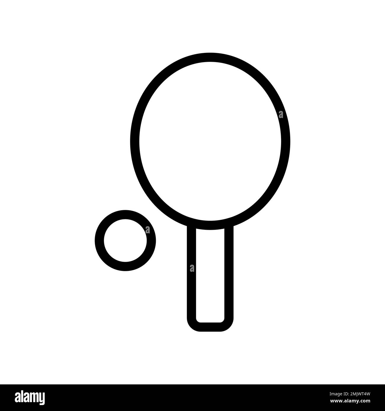 Ping pong icon line isolated on white background. Black flat thin icon ...