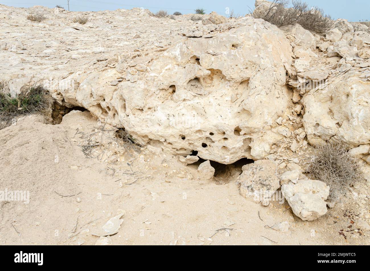 Limestone hillocks at Purple Island at Al Khor in Qatar Stock Photo - Alamy