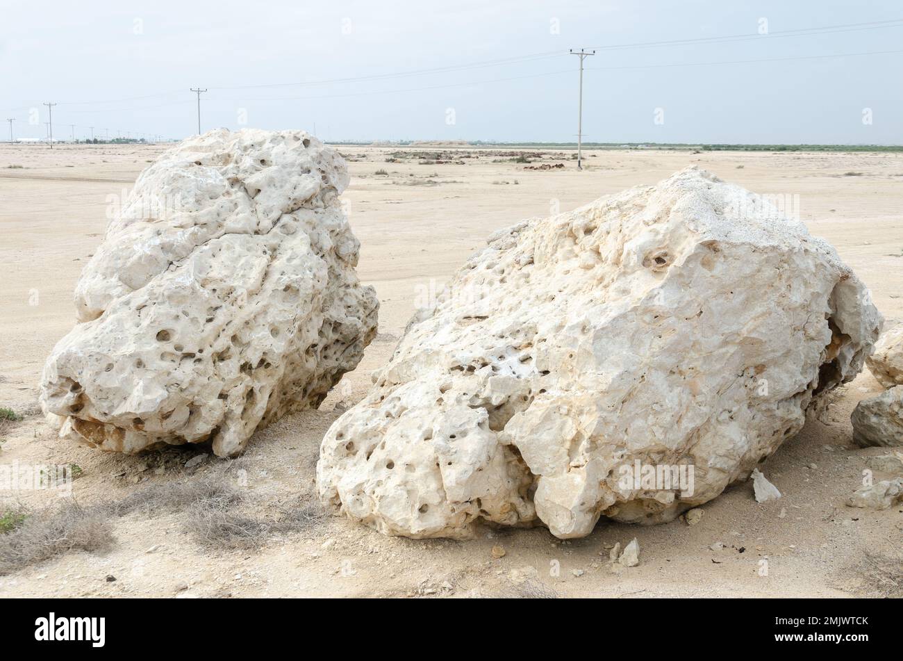 Limestone hillocks at Purple Island at Al Khor in Qatar Stock Photo - Alamy