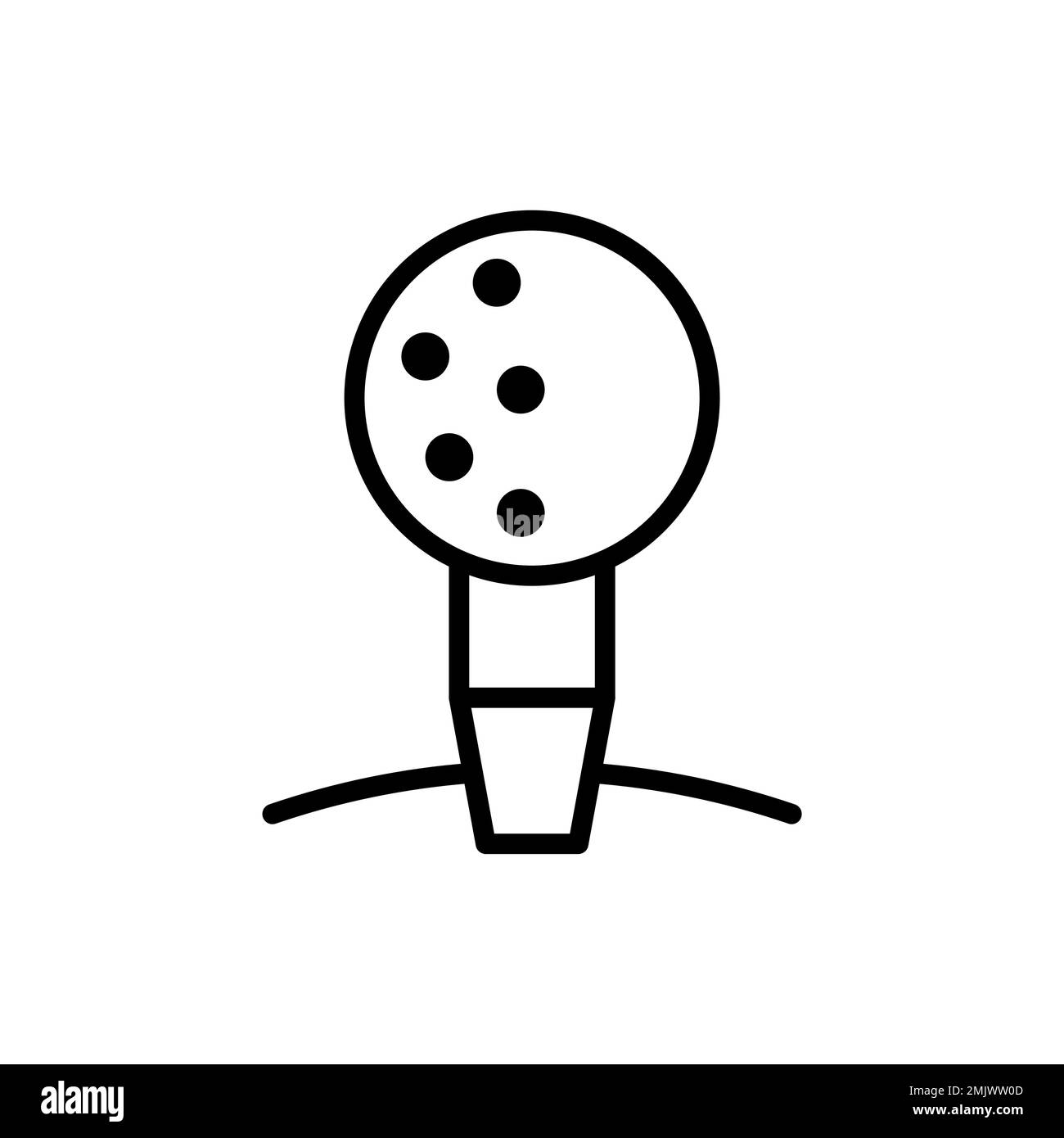 Golf ball icon line isolated on white background. Black flat thin icon ...