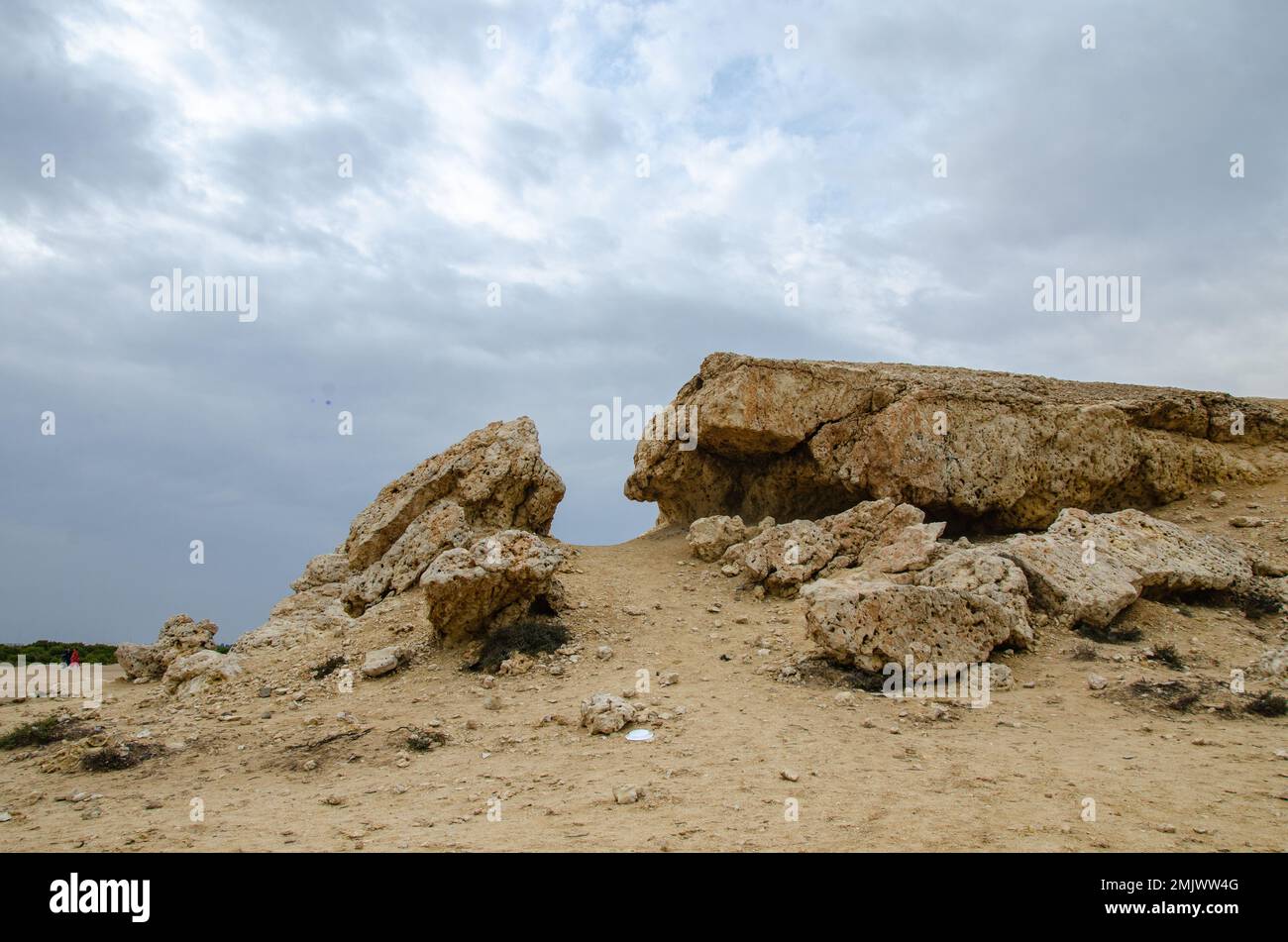 Limestone hillocks at Purple Island at Al Khor in Qatar Stock Photo - Alamy