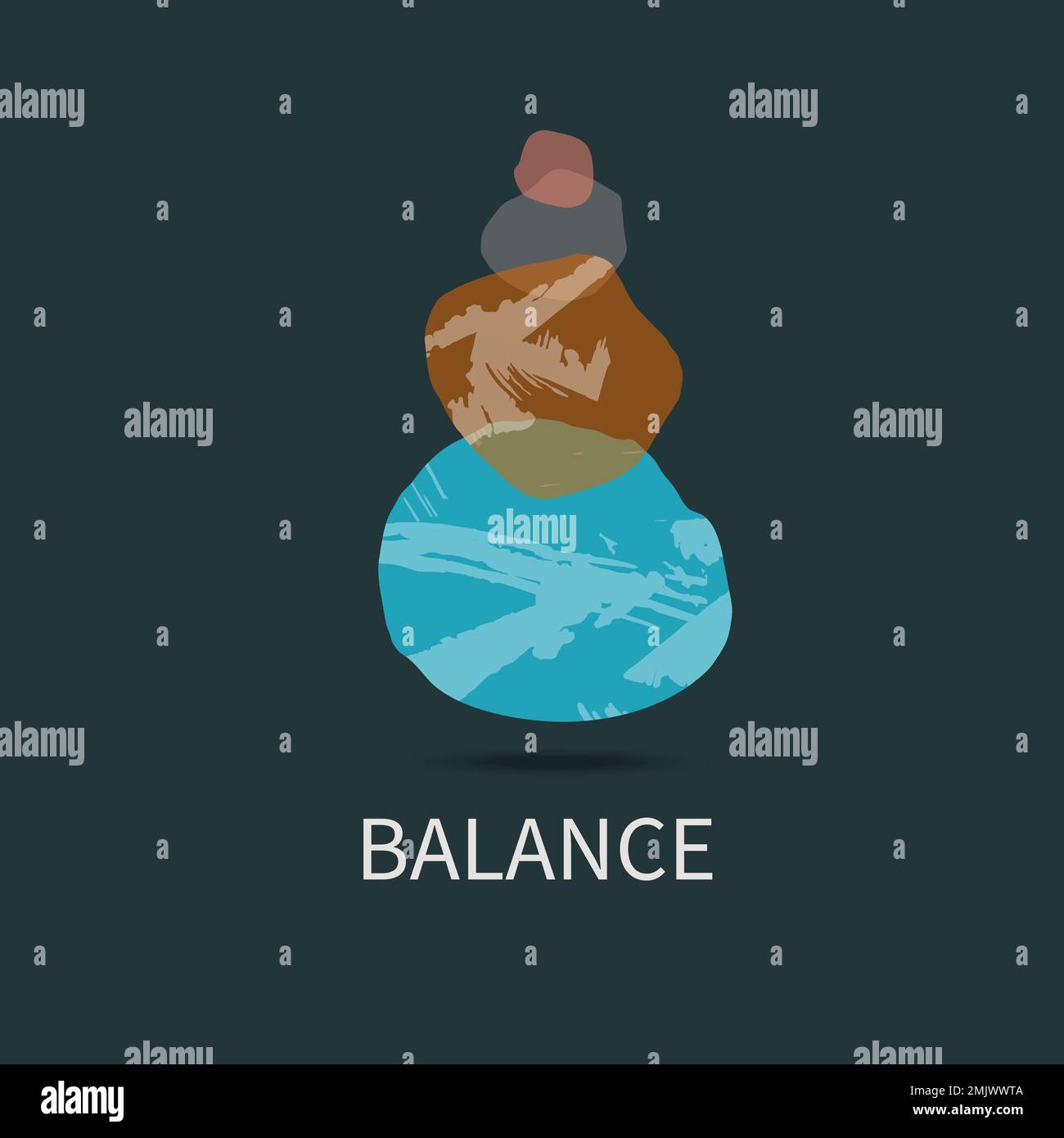 Life coaching, balance icon. Stack of stones, buddhist logo. Zen symbol ...
