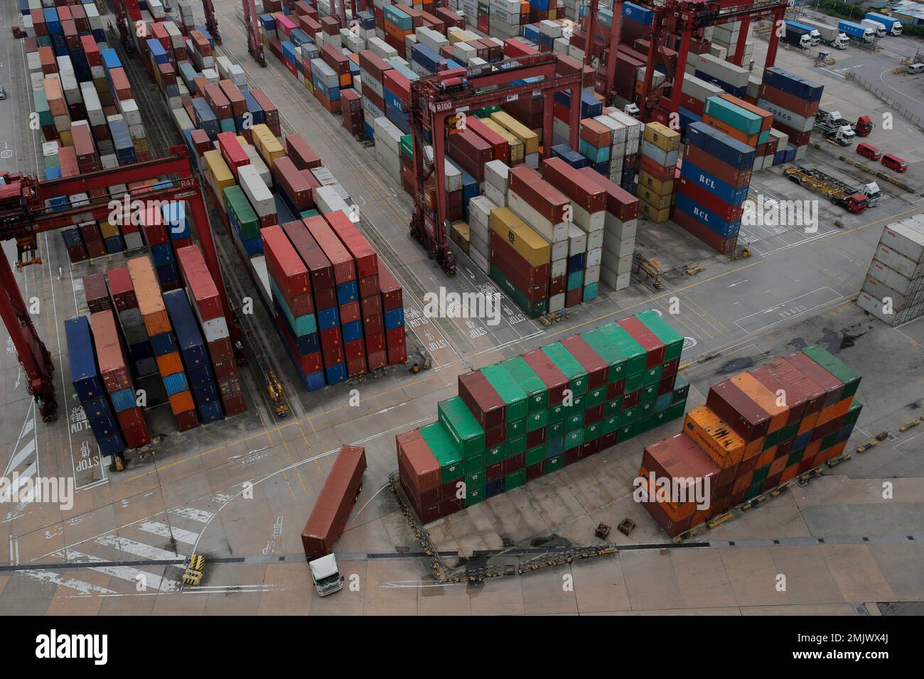 Shipping containers are seen at the Kwai Tsing Container Terminals in ...