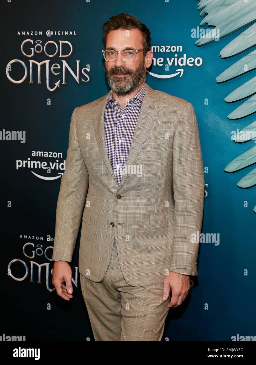 Jon Hamm attends the premiere of Amazon Prime Video's "Good Omens" at ...