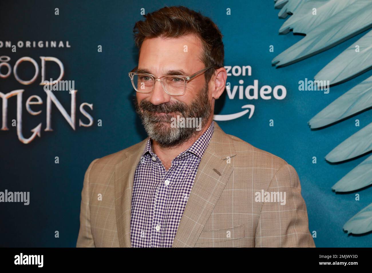 Jon Hamm attends the premiere of Amazon Prime Video's "Good Omens" at ...