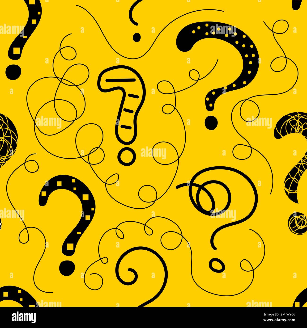 Question mark seamless pattern, hand drawn background. Question mark ...