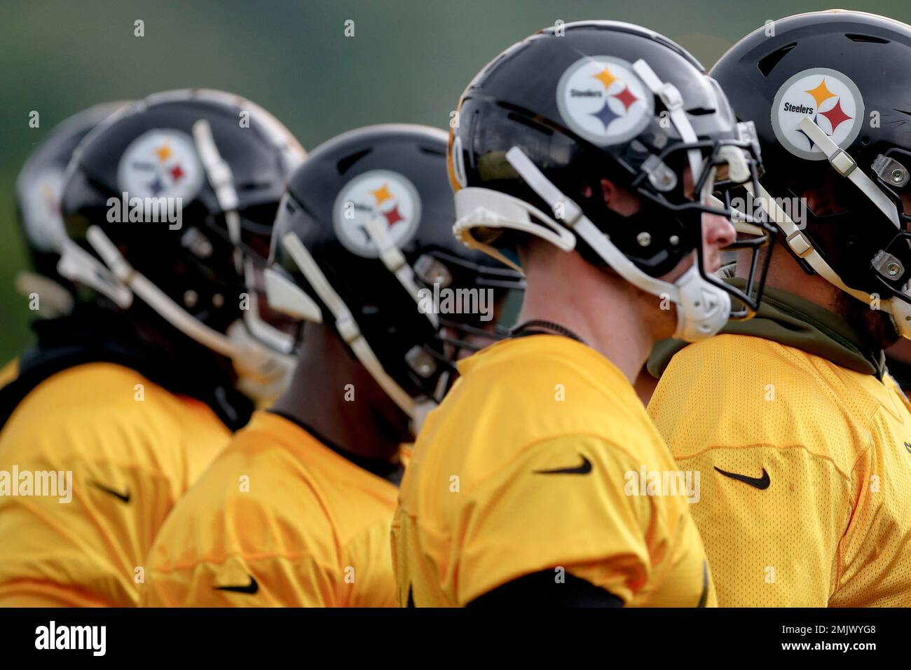 during an NFL football practice, Thursday, May 23, 2019, in Pittsburgh ...