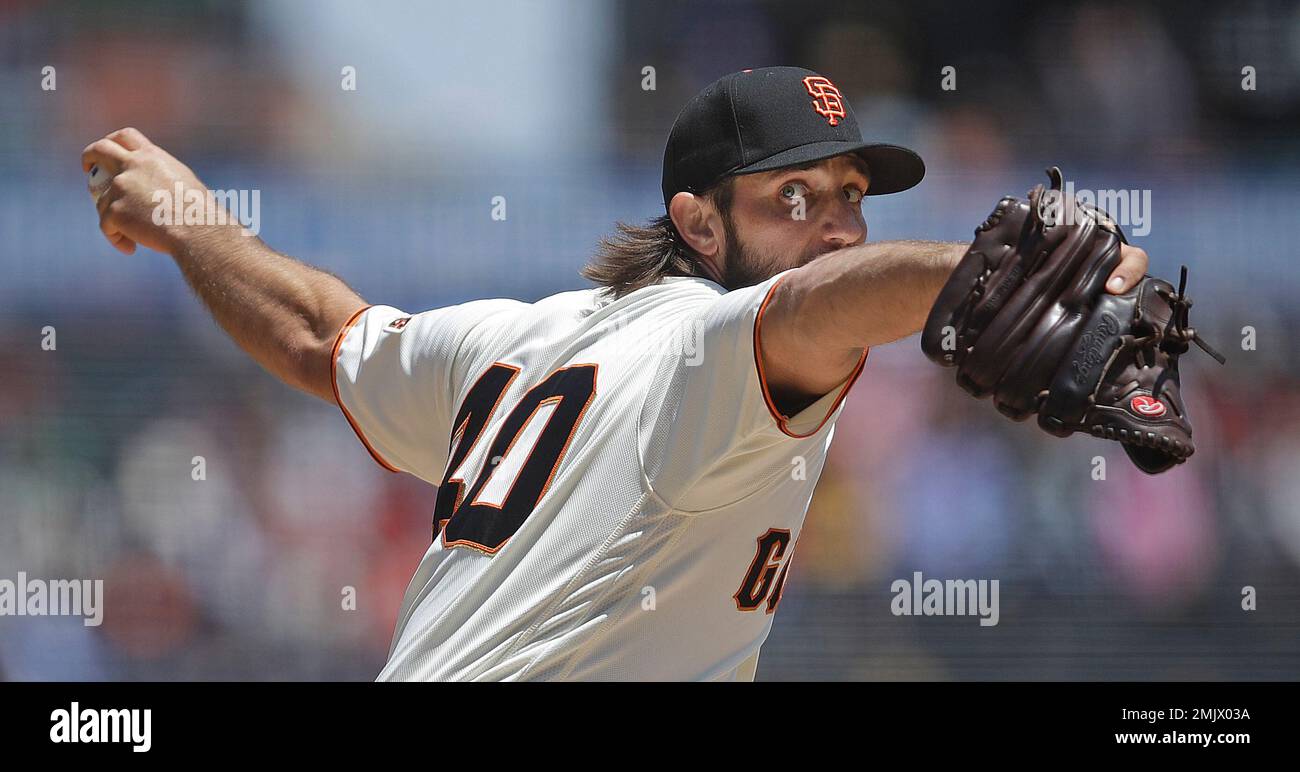 San Francisco Giants pitcher Madison Bumgarner works against the ...