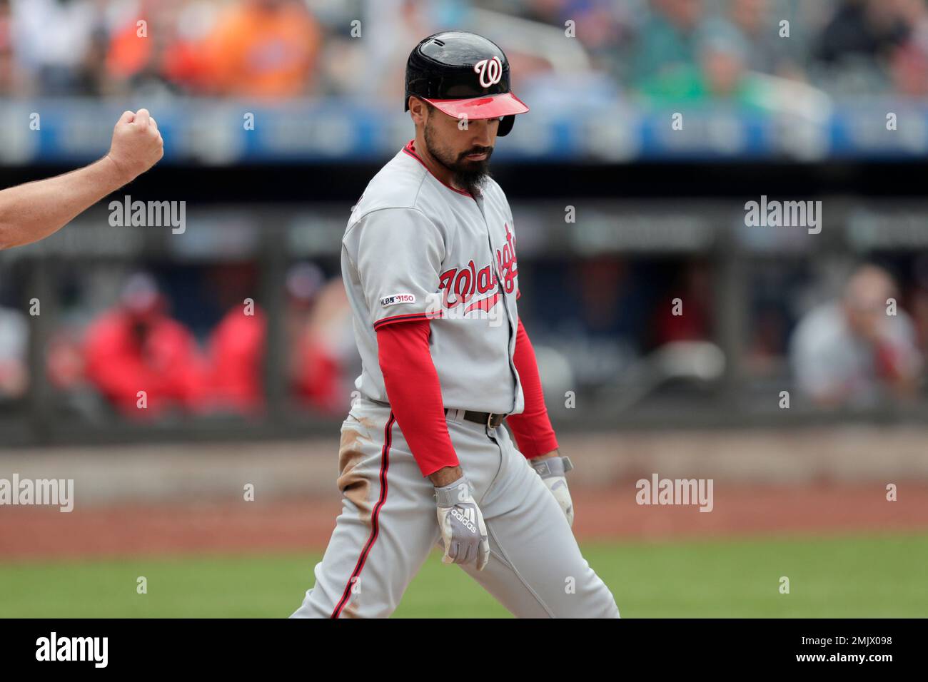 Washington Nationals' Anthony Rendon is called out by home plate umpire ...