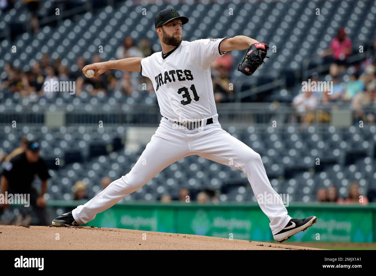 Pittsburgh Pirates relief pitcher Jordan Lyles delivers in the first ...