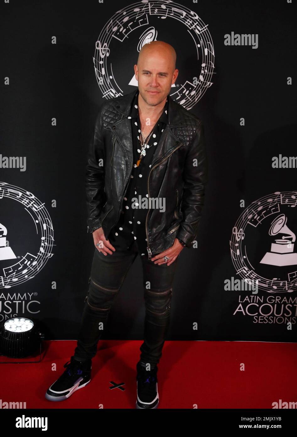 Mexican singer-songwriter Gian Marco poses for photos on the red carpet ...
