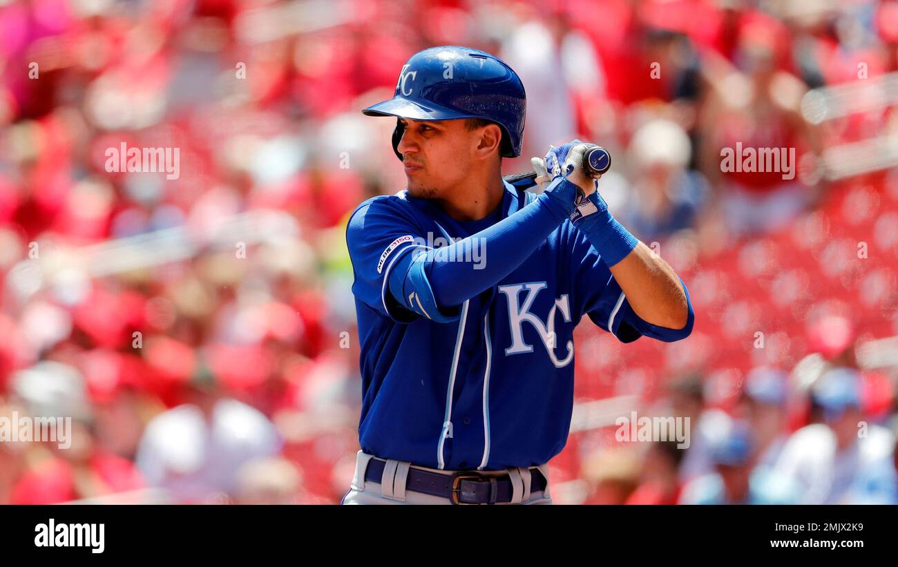 Kansas City Royals' Nicky Lopez bats during the first inning in the ...