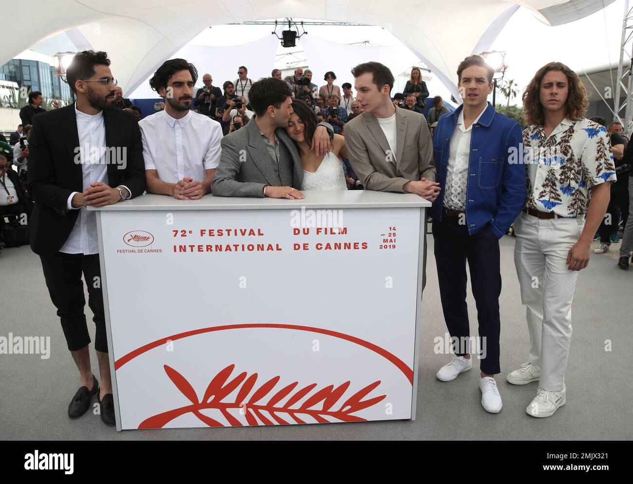 Actors Adib Alkhalidey, from left, Gabriel D'Almeida Freitas, director ...