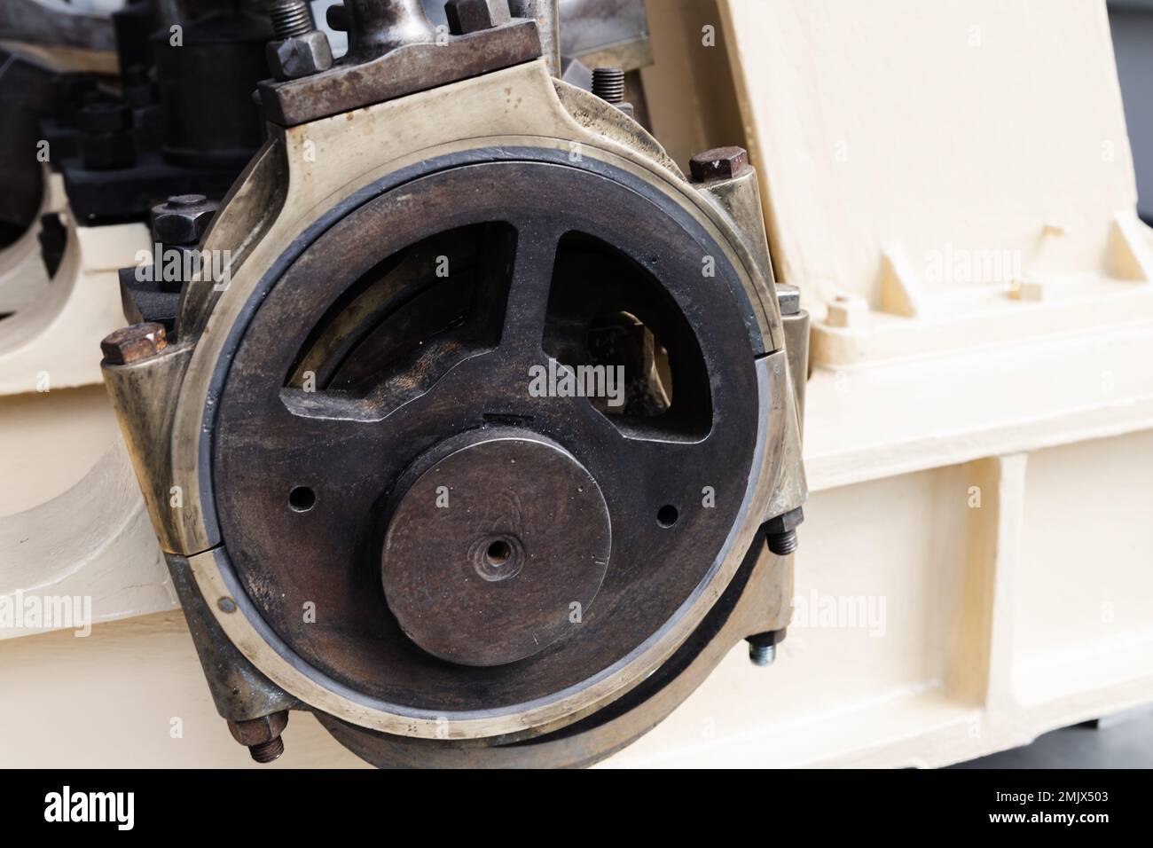 Abstract industrial background photo, mechanic parts of an old boat ...