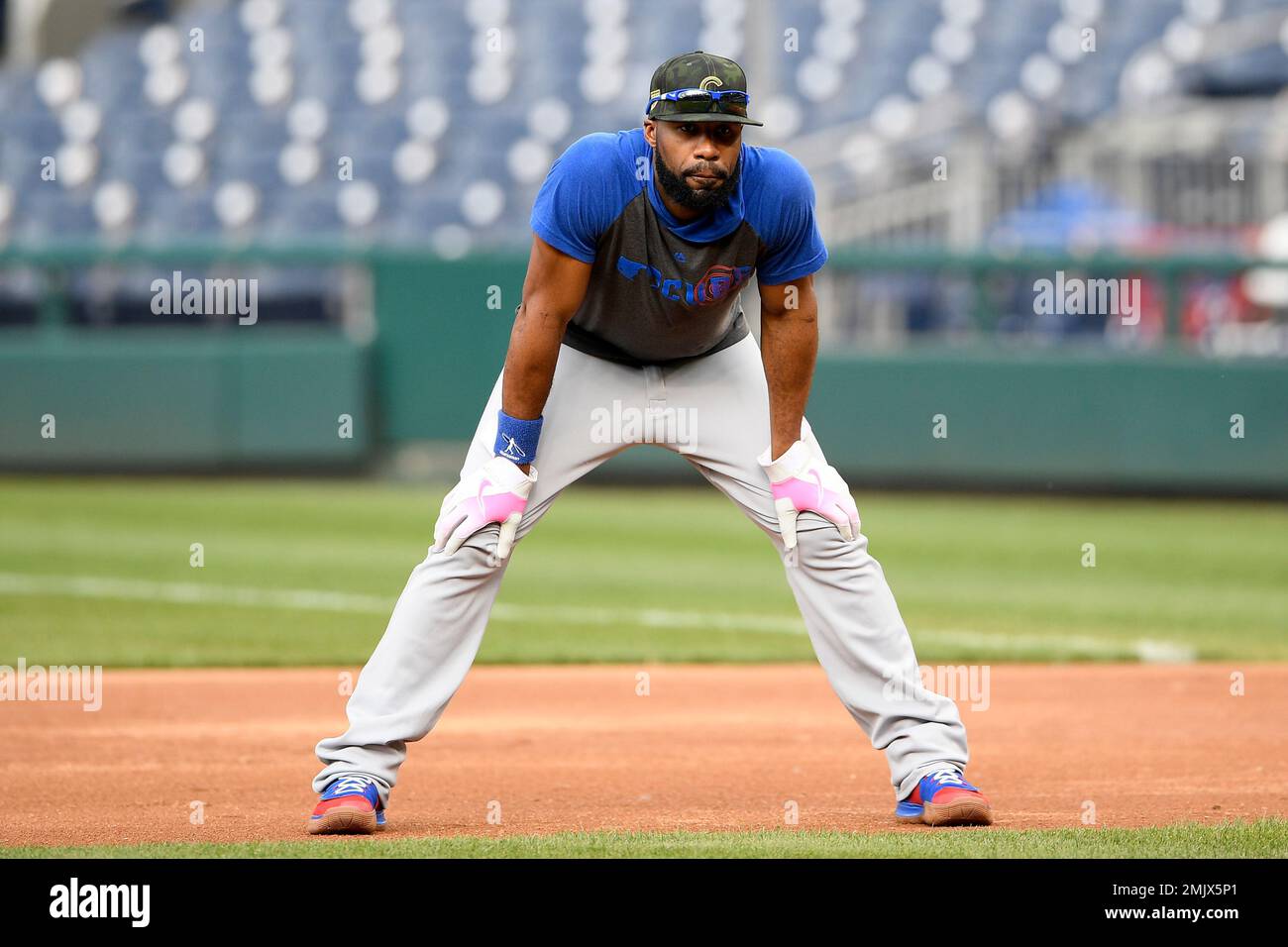 Chicago Cubs' Jason Heyward stands on the field during batting practice ...
