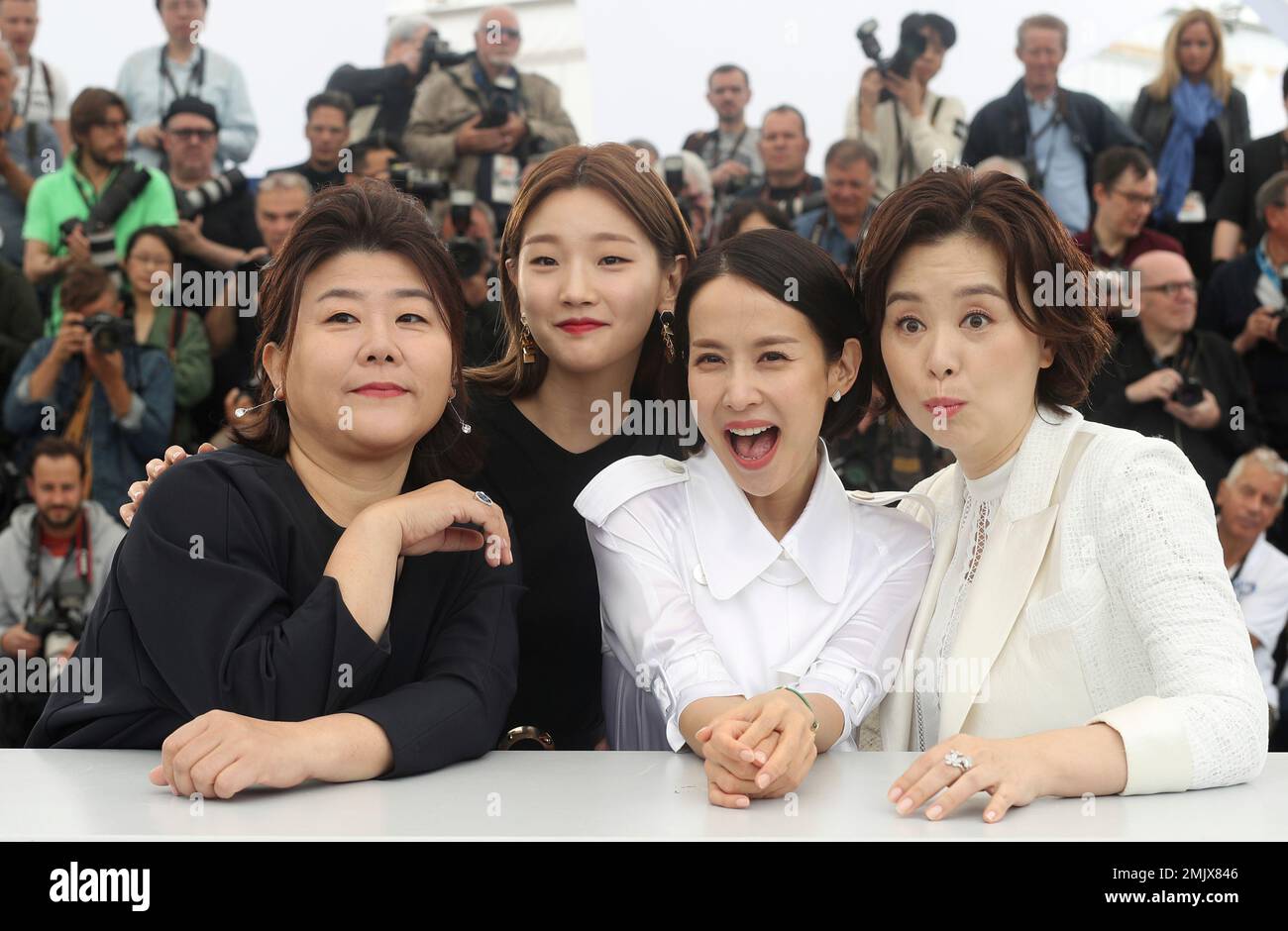 Actresses Lee Jung-Eun, from left, Park So-dam, Cho Yeo-jeong, and Chang Hyae-Jin pose for ...