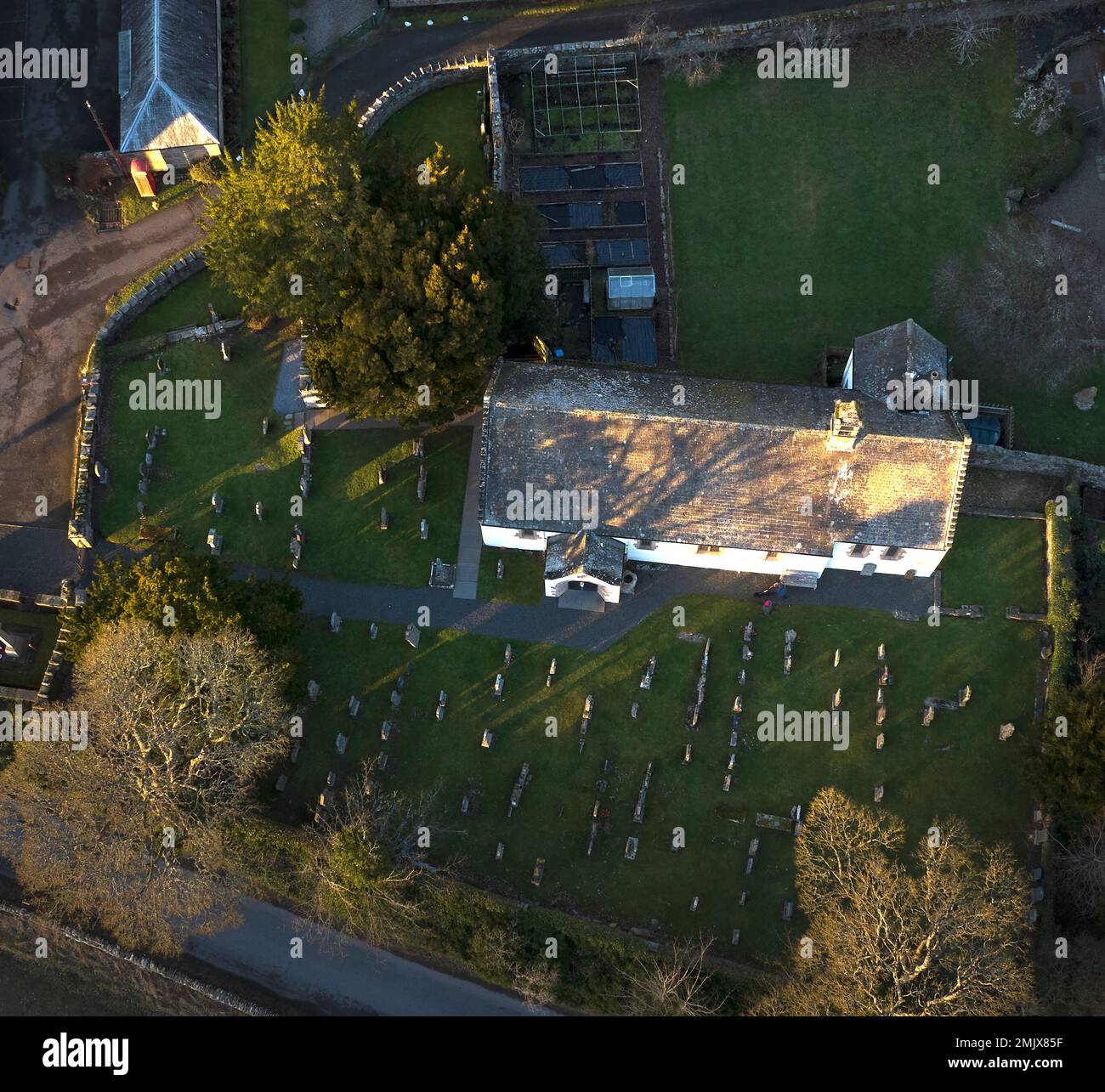 Fortingall Church and graveyard with the famous Fortingall Yew believed ...
