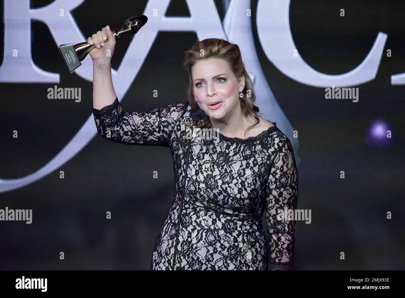 Lynda McLaughlin is honored during the 44th Annual Gracie Awards at the ...