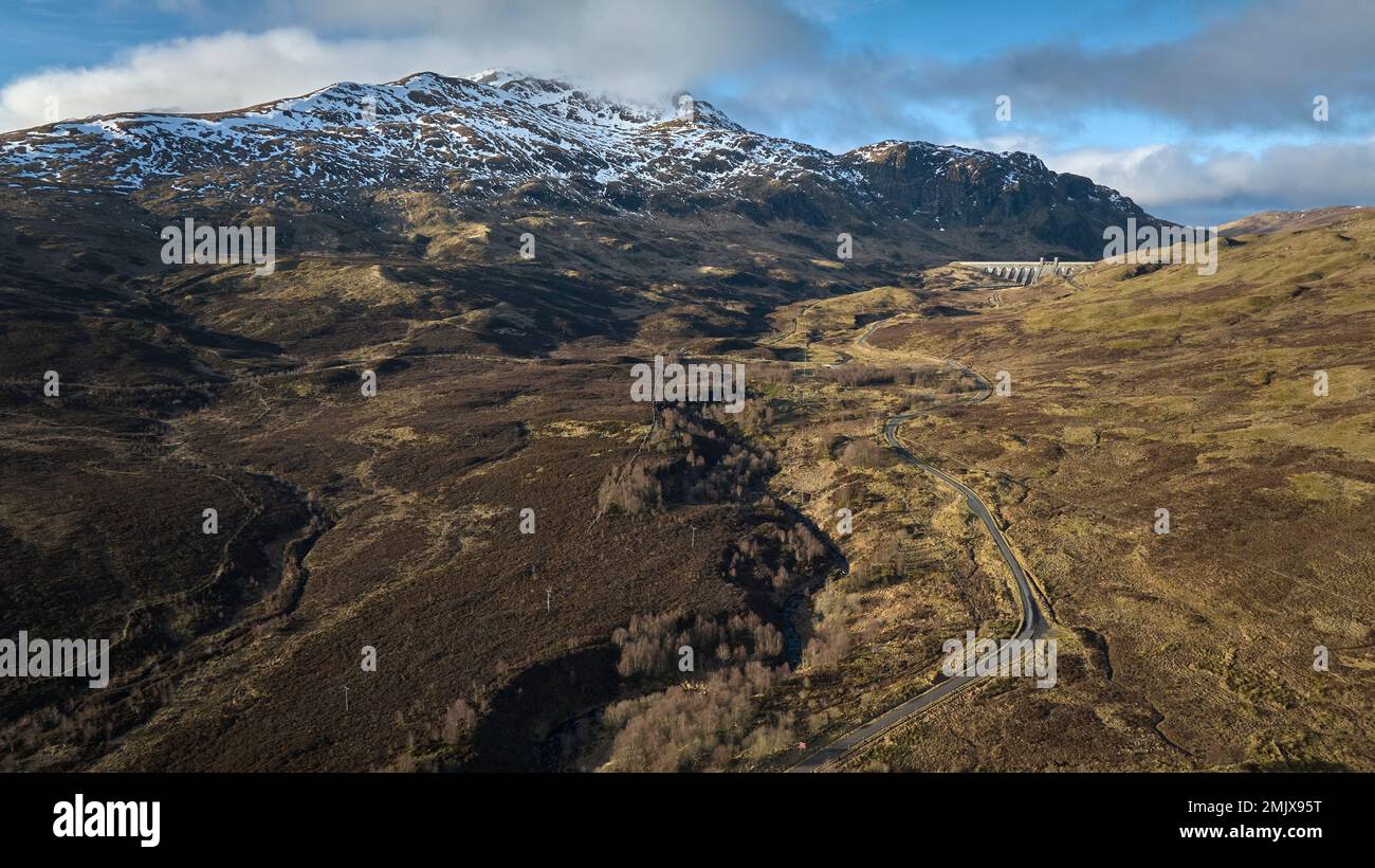 Aerial view of Meall nan Tarmachan in Ben Lawers National Nature ...