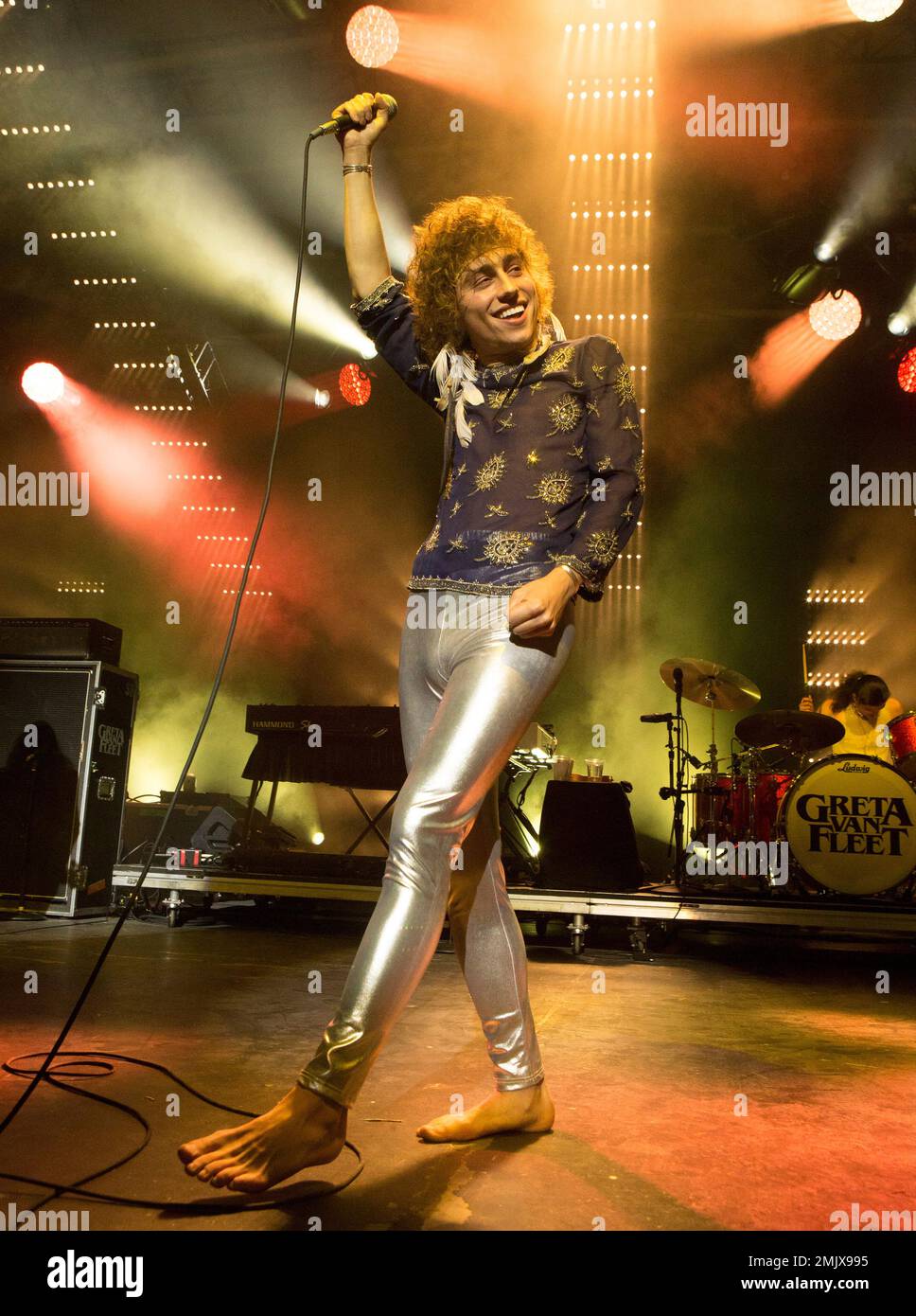 Josh Kiszka of the band Greta Van Fleet performs in concert during ...
