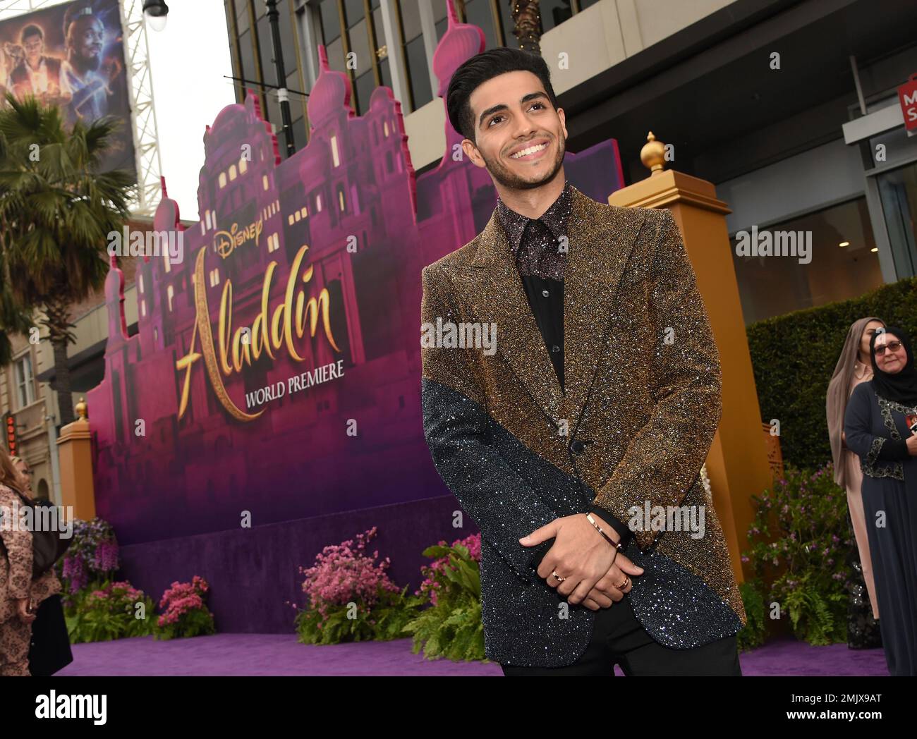 Mena Massoud, a cast member in "Aladdin," poses at the premiere of the ...