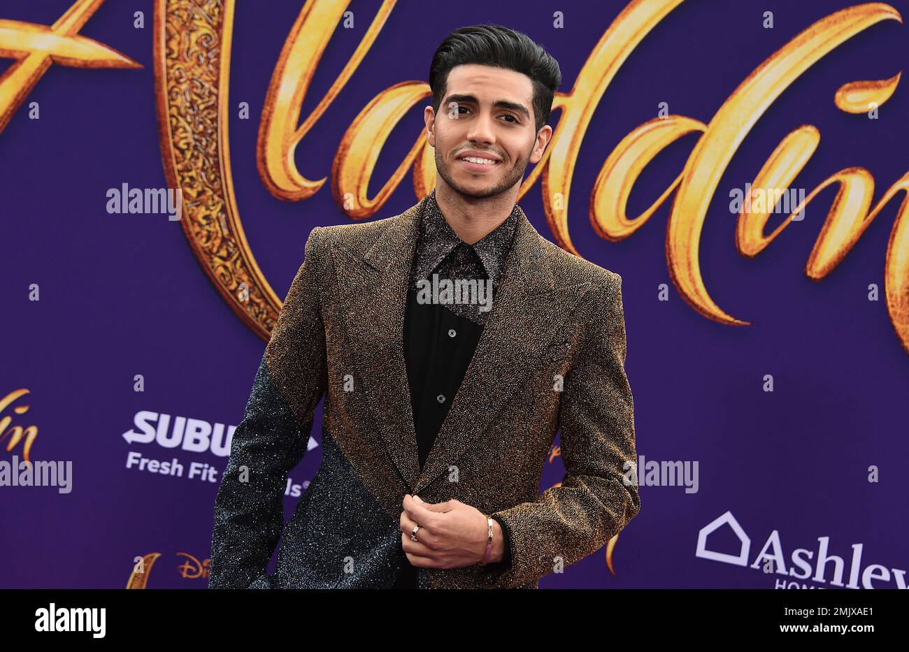 Mena Massoud arrives at the premiere of "Aladdin" on Tuesday, May 21 ...