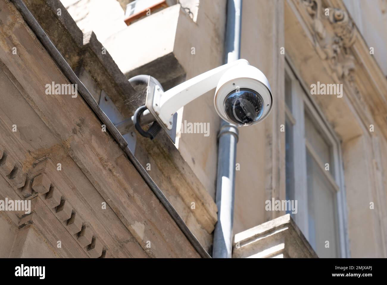 surveillance CCTV Security Camera white outdoor wall Stock Photo - Alamy