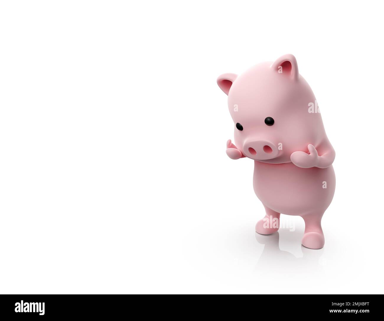 3d render of Pig with sad expression on white background Stock Photo ...